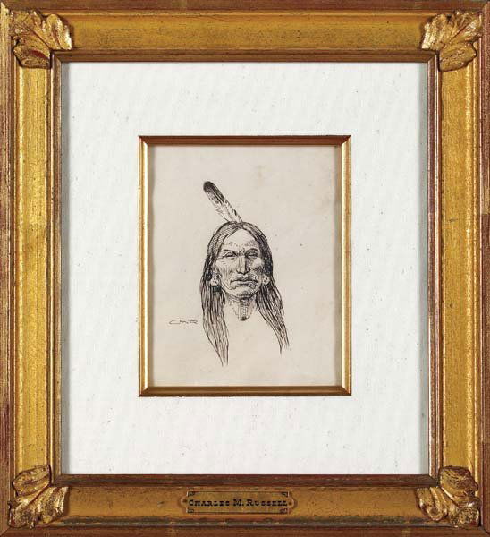 5: C M Russell Signed Pen & Ink