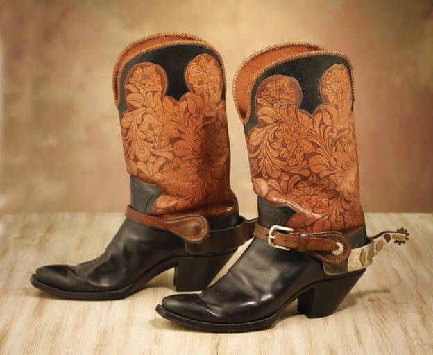 Frank Bradney Spurs On Custom Boots