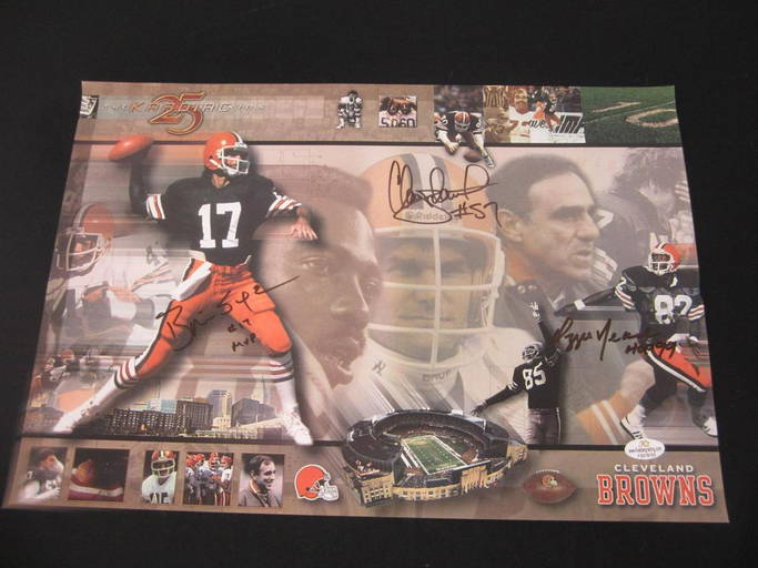 Cleveland Browns Signed Print Brian Sipe,clay Matthews,ozzie Newsome ...
