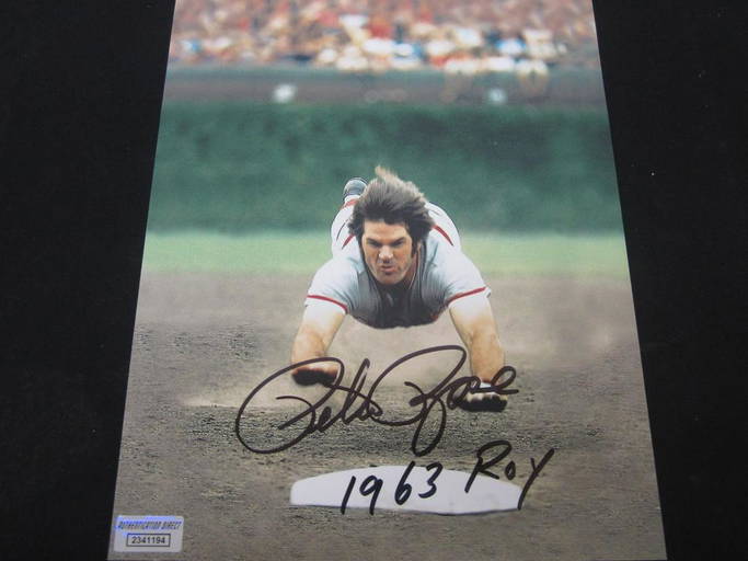 Pete Rose Autographed 8x10 Photo W/coa