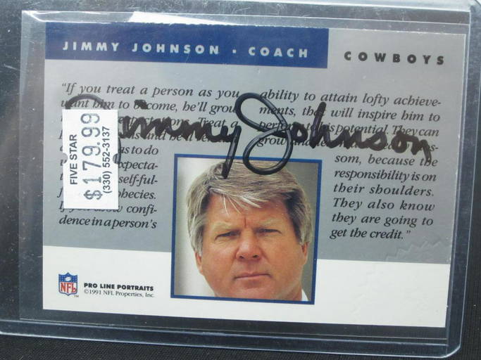 92 Pro Line Jimmy Johnson Autograph