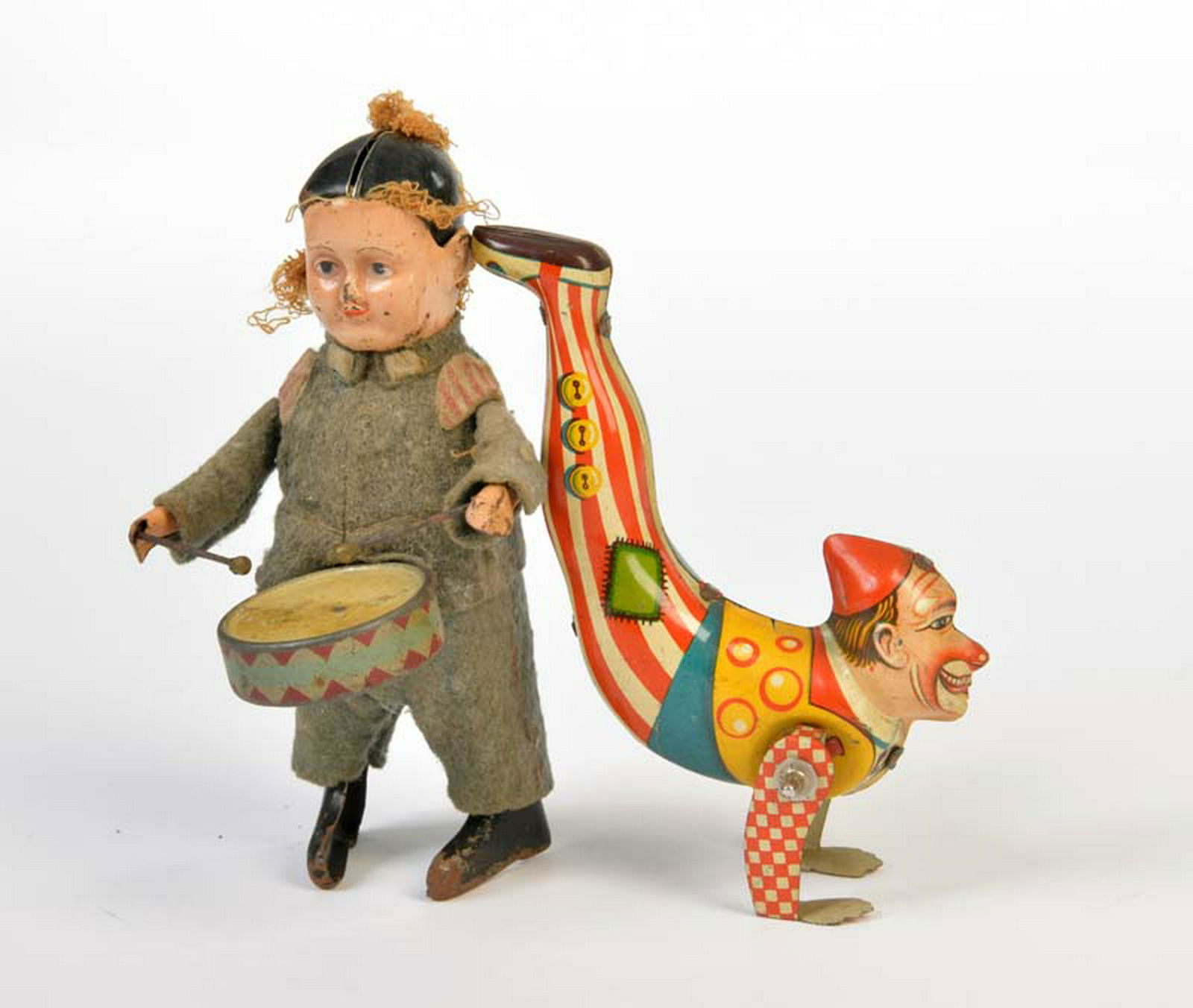 Schuco, Trommelnder Soldat + Erco Handstand Clown