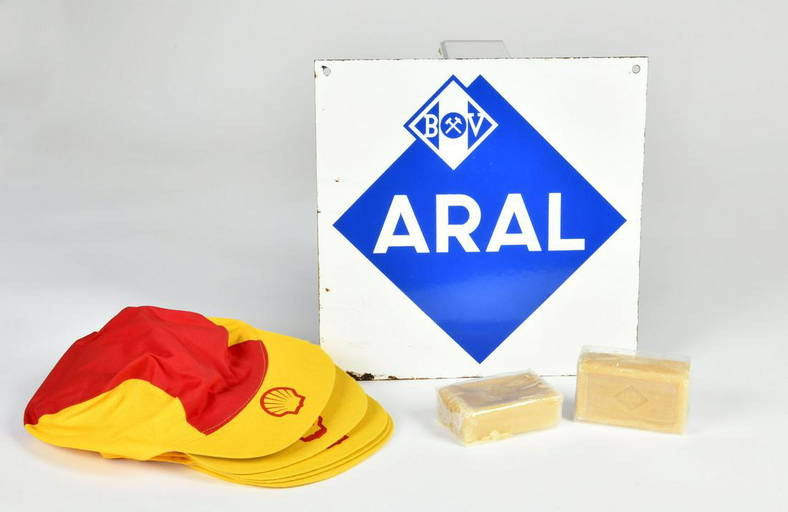 Konvolut Aral Emailleschild, Shell Mutzen + Shell Seife (#0026) on Dec ...