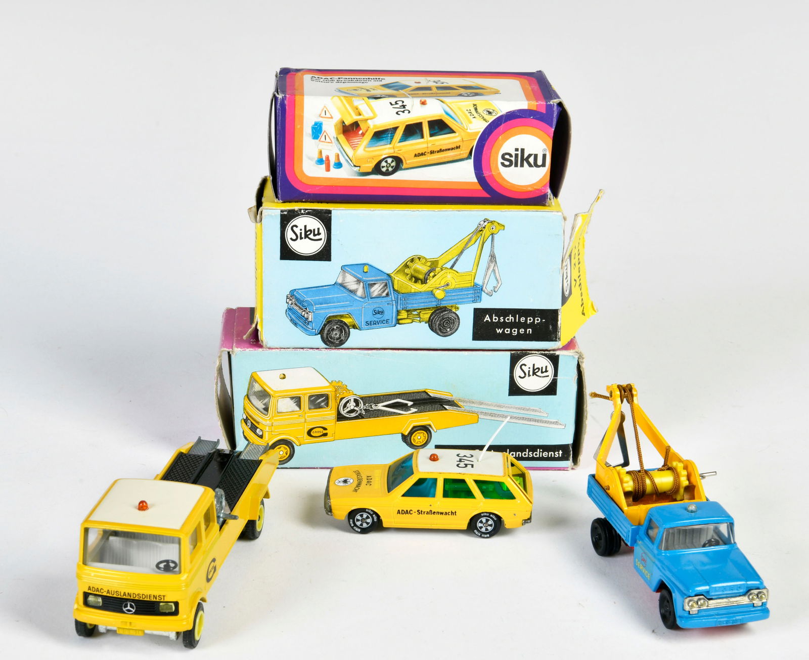 Siku, 2 Abschleppwagen + Adac Strassenwacht