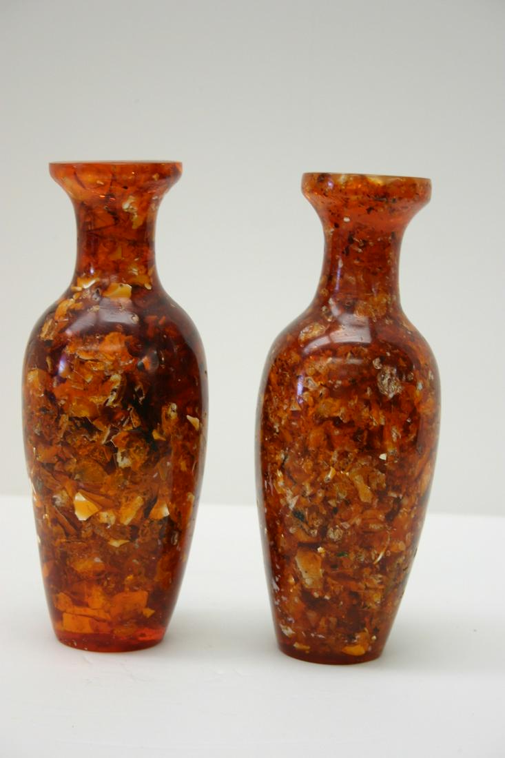 Pair Of Baltic Amber Vases