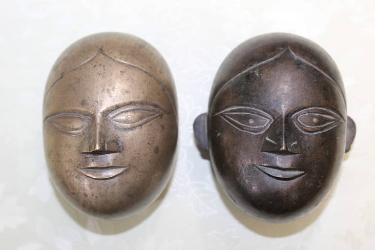 Two Indian Goddess Gouri Face Boxes