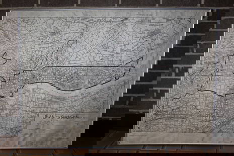 Antique Map Of Shanghai, 1935.