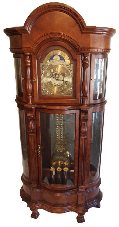 Ridgeway Cherrywood Curio Grandfather Clock