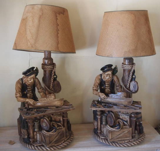 Pair Of Old Salt Sailor Lamps