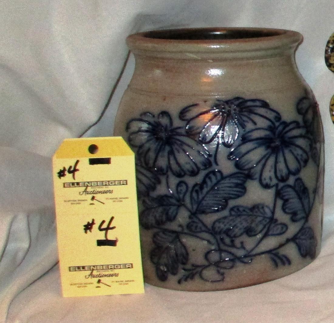 1985 Beaumont Pottery - Crock Floral Scene