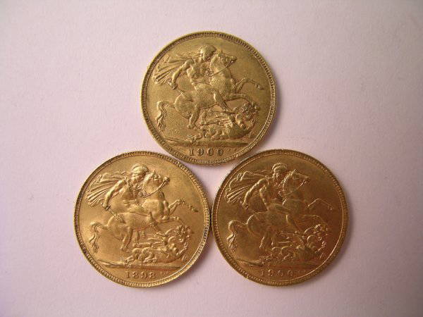 Three Victorian Sovereigns, Two Dated 1900 And On