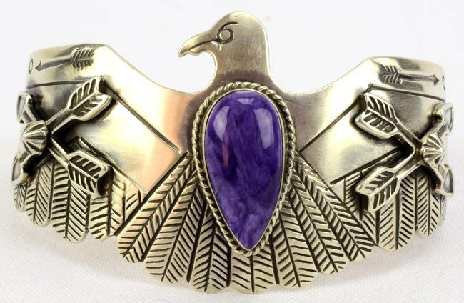 Russell Sam Sterling Thunderbird Cuff Bracelet