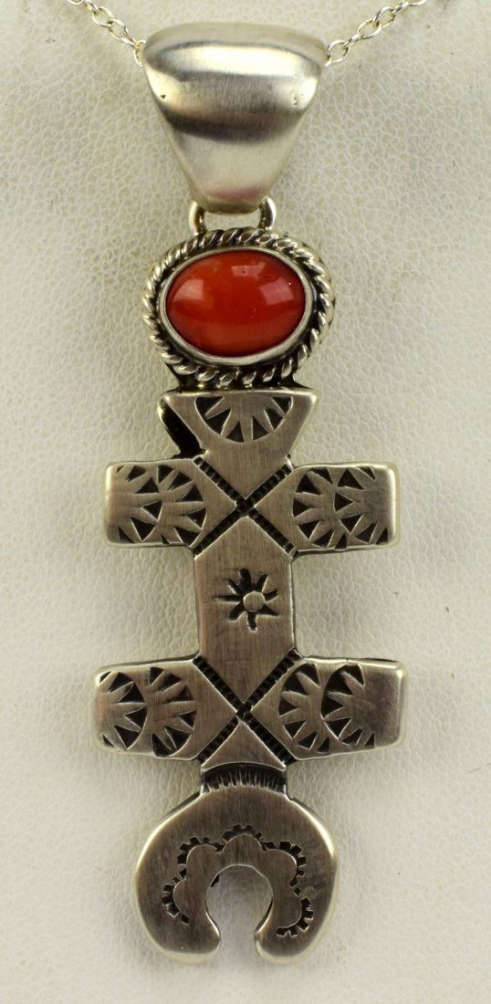 Navajo Sterling Isleta Cross Pendant - Russell Sam