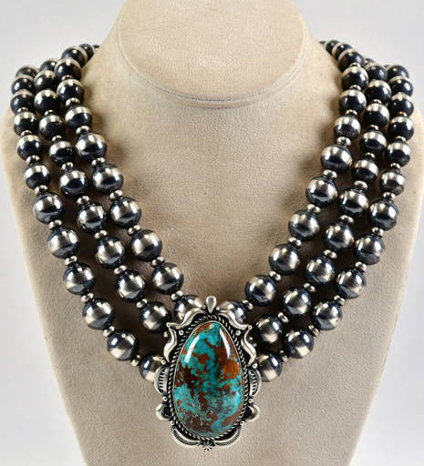 Ben Begay Royston Turquoise & Bench Bead 3 Strand Necklace (#0275) on ...