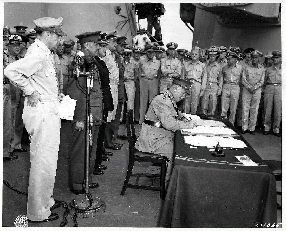 Gen. Thomas Blamey Signs Surrender Of Japan, Tokyo 1945