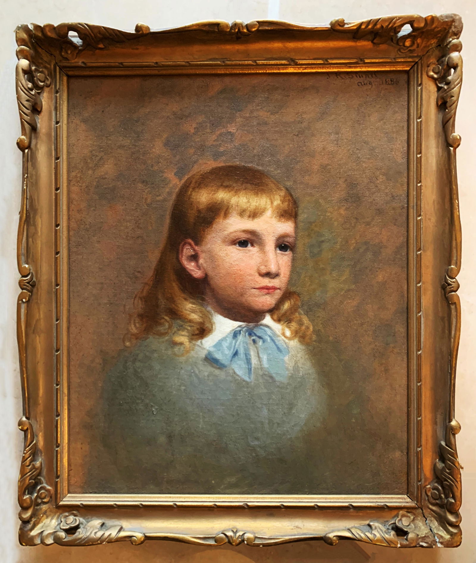 James Reeve Stuart: Girl's Portrait 1886 Oil/Canvas (#1401) on Mar 03 ...