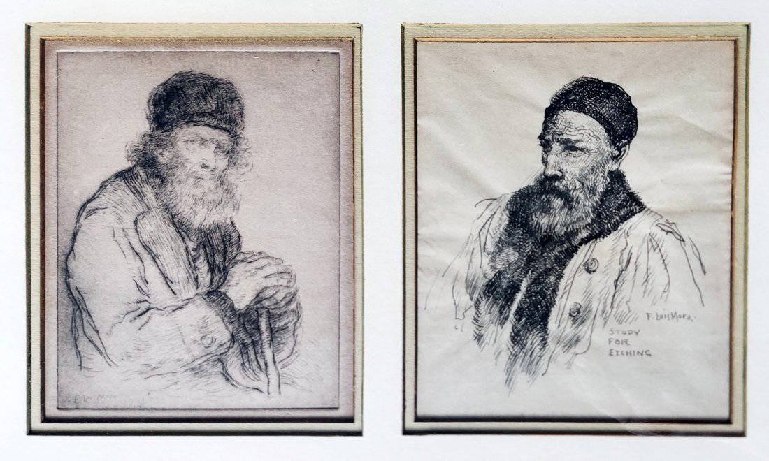 Francis Luis Mora: Old Men, Drawing & Etching Auction
