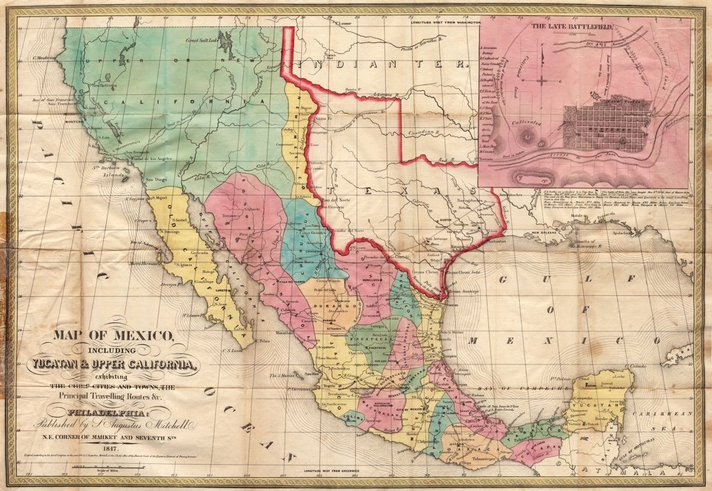 [MAP]. MITCHELL. Mexico. 1847