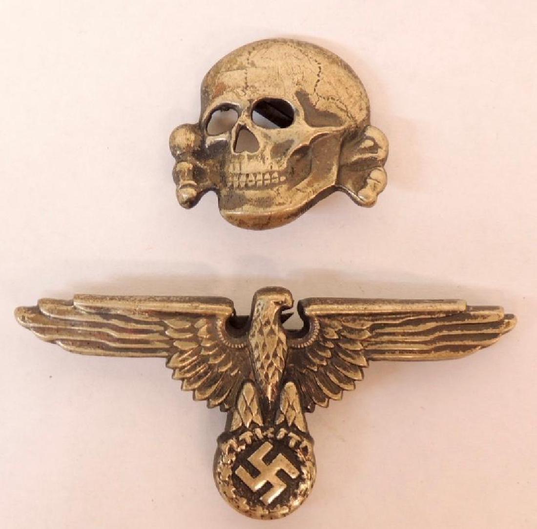 Ww2 German Waffen Ss Visor Cap Eagle Badge Insignia