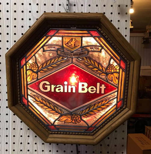 Vintage Grain Belt Light Up Advertising Beer Sign