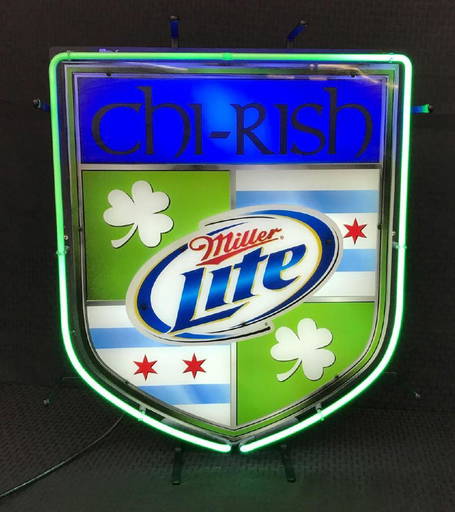 Miller Lite Beer "chi Rish" Neon Sign Light