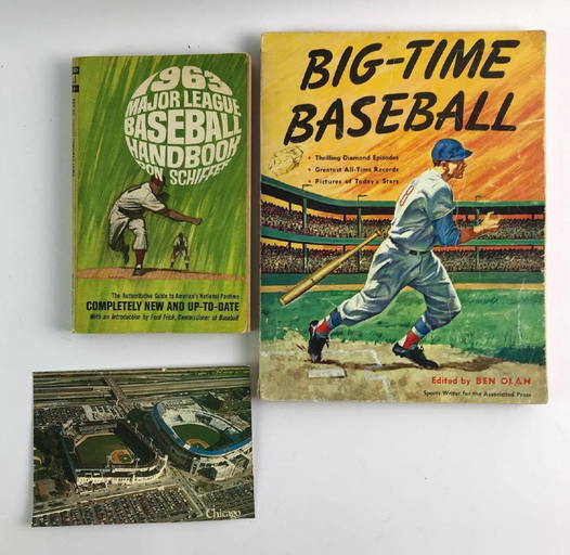 Group Of Three Vintage Baseball Items Featuring Books