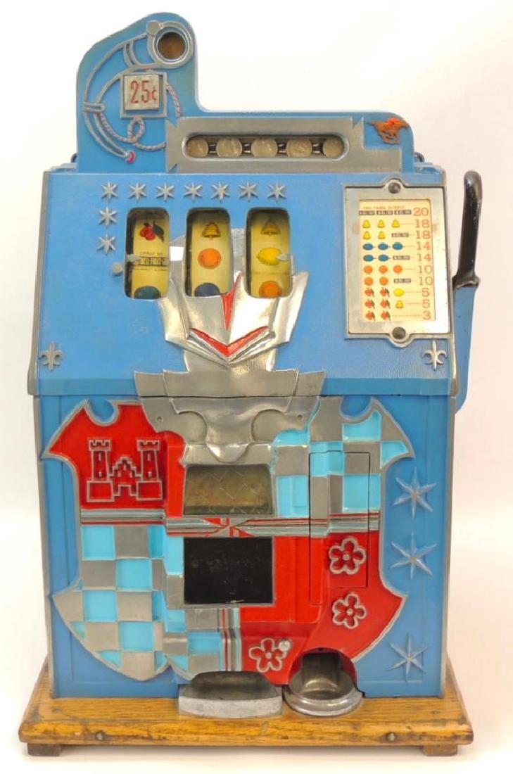 Antique 25 Cent Mills Castle Front Slot Machine