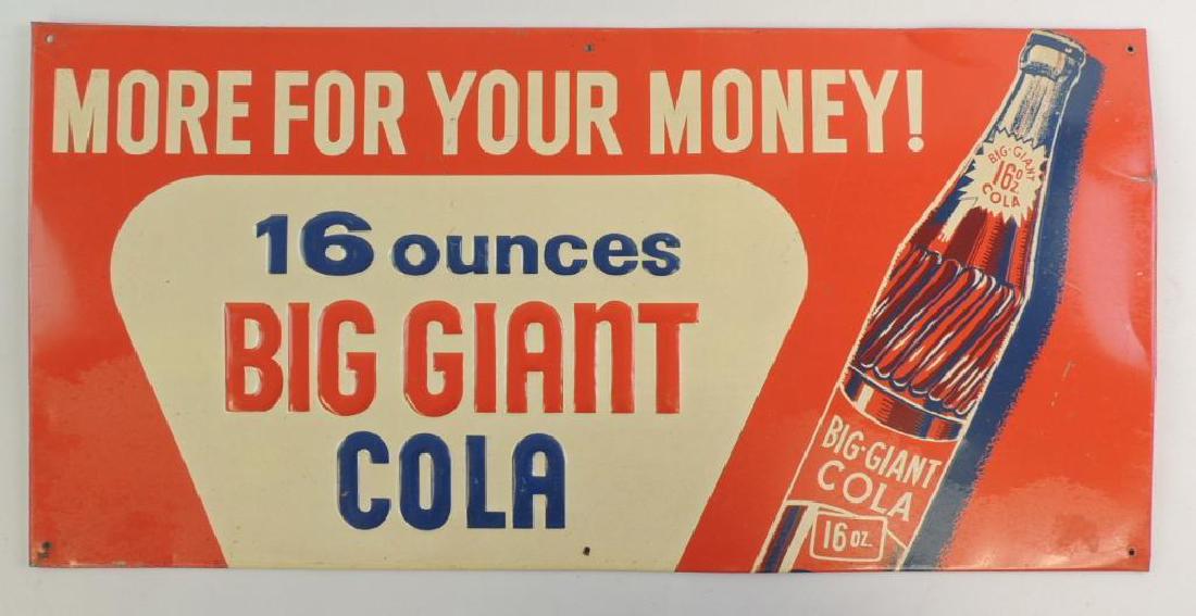 Vintage Big Giant Cola Advertising Metal Sign