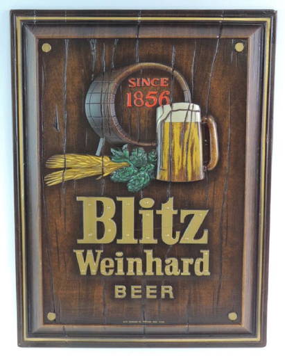Vintage Blitz Weinhard Beer Advertising Beer Sign