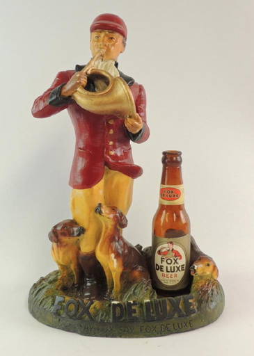 Vintage Fox Deluxe Advertising Counter Top Beer Statue