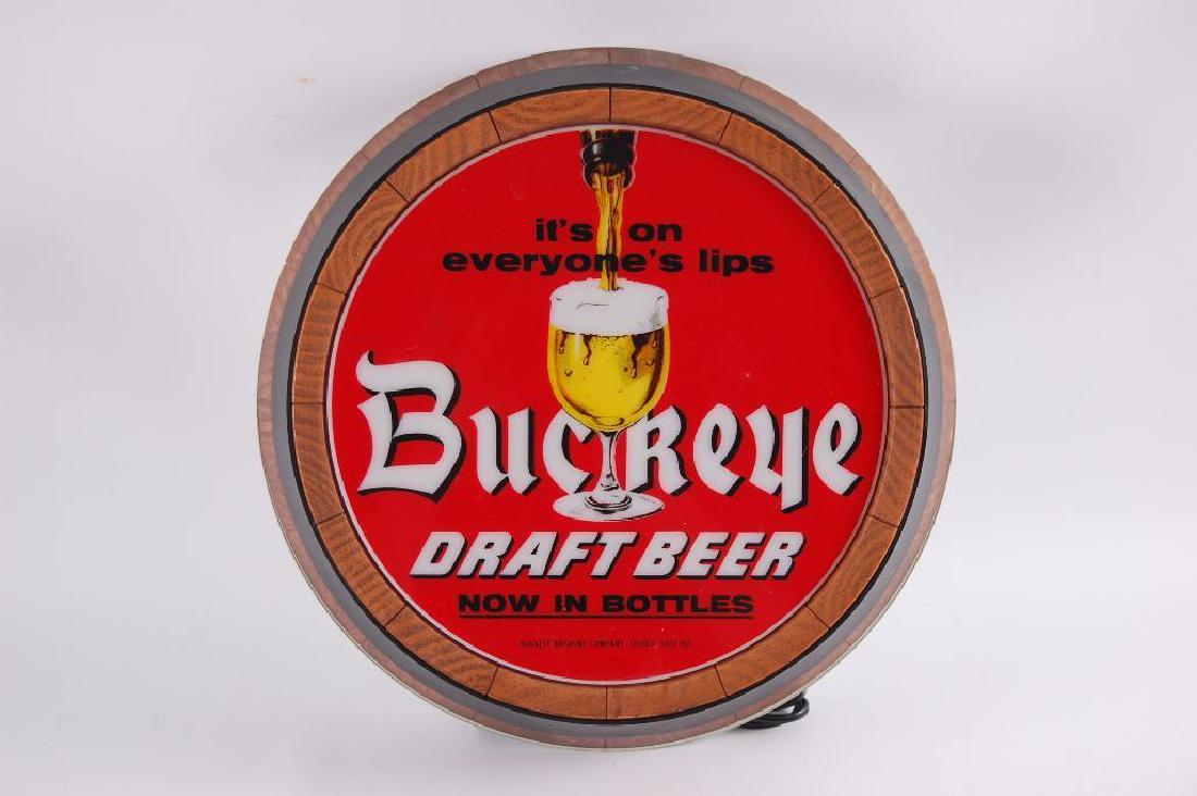 Vintage Buckeye Barrel Light Up Advertising Beer Sign