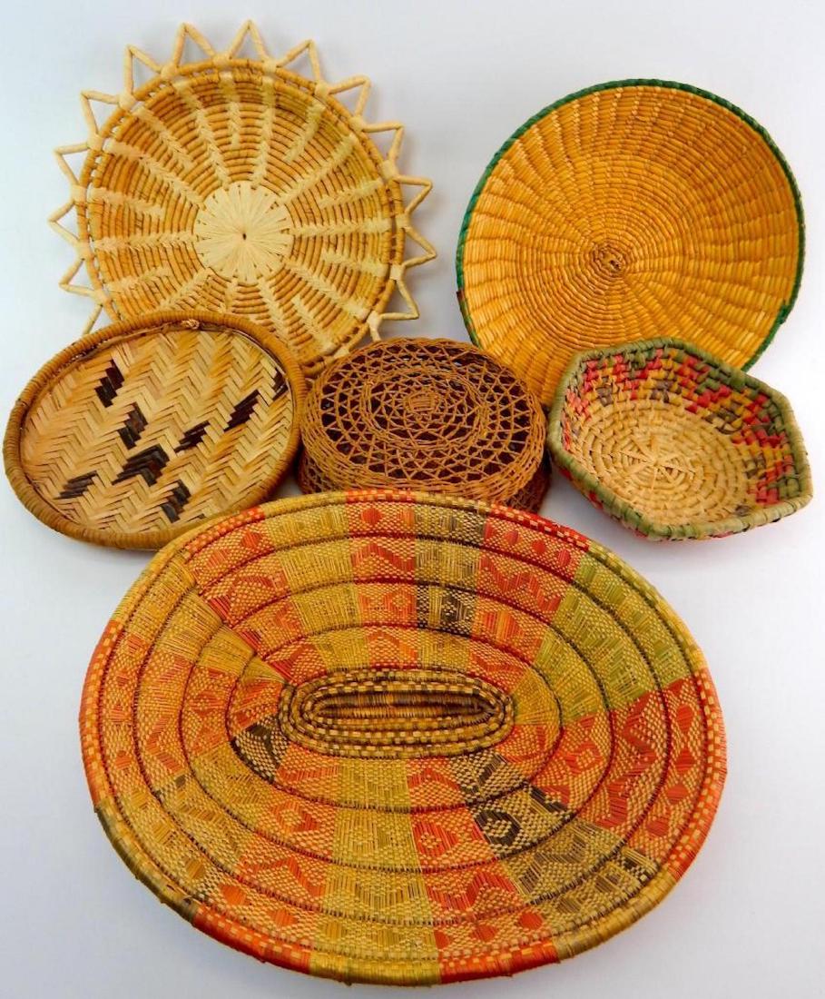 Collection of 6 : Examples of Native American Baskets