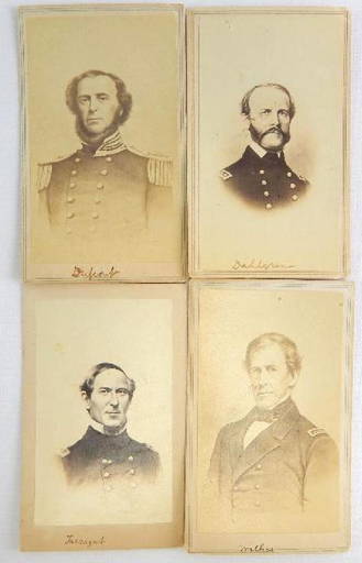 Group Of 4 Cdv Photographs Civil War Admirals