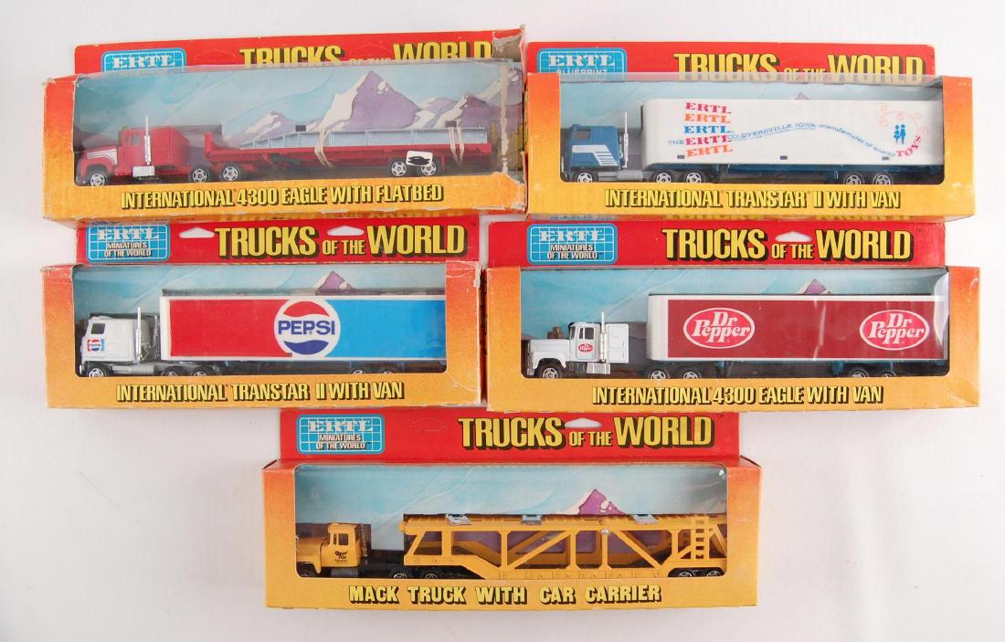 Group of 5 ERTL Trucks of the World in Original