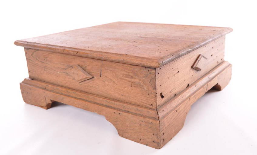 Antique Square Oak Step Stool