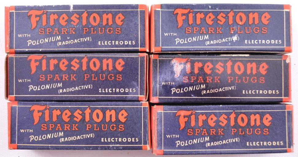 Group Of 6 Vintage Full Boxes Of Firestone Spark Plugs