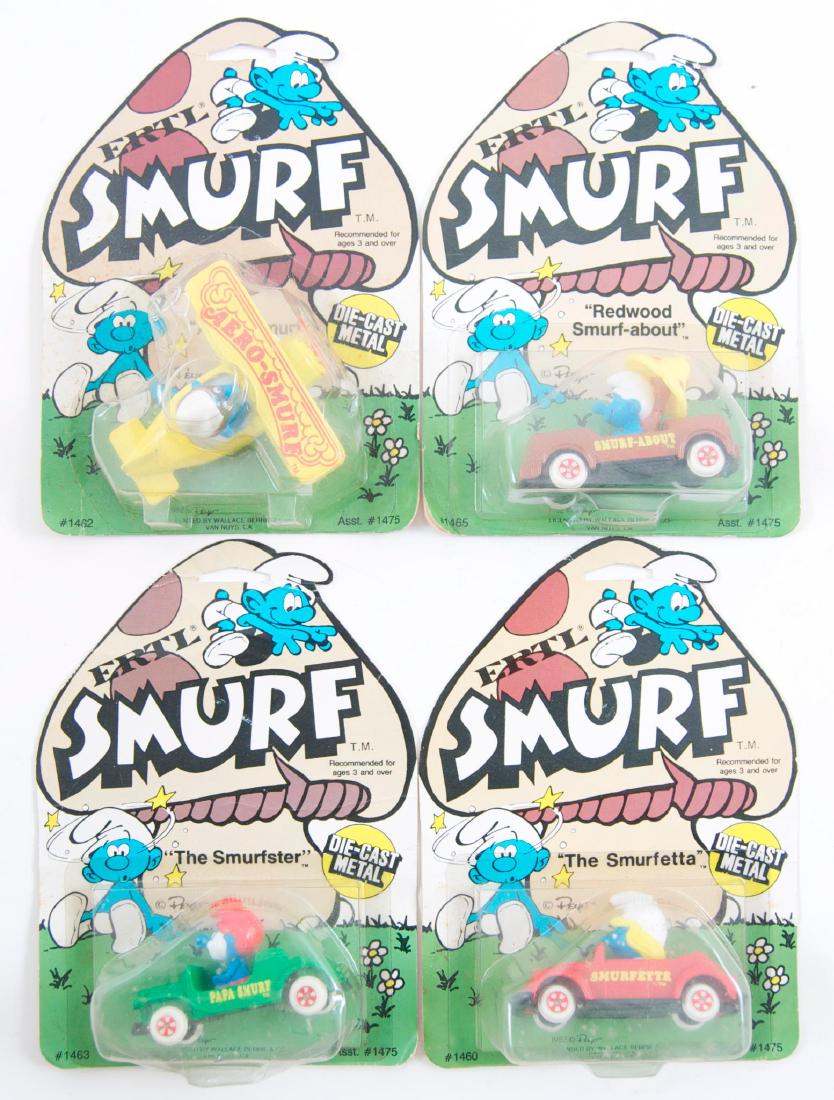 Group Of 4 Ertl Smurf Die Cast Cars In Original