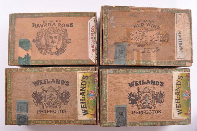Group Of 4 Antique Weiland's Cigars Peru Ill.