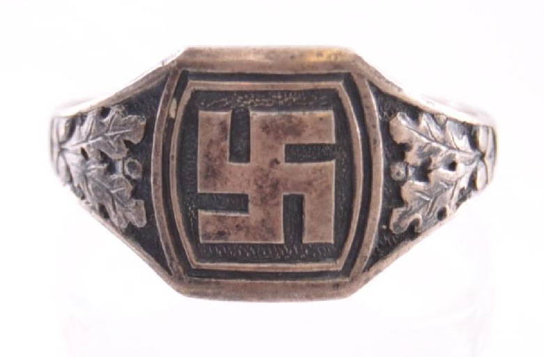 Ww2 German Sterling Silver Swastika Ring