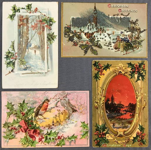 Postcards Group Of 100+ Raphael Tuck Holly Post Cards