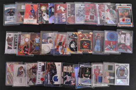 Group Of 35 Autograph And Game Worn Jersey Cards