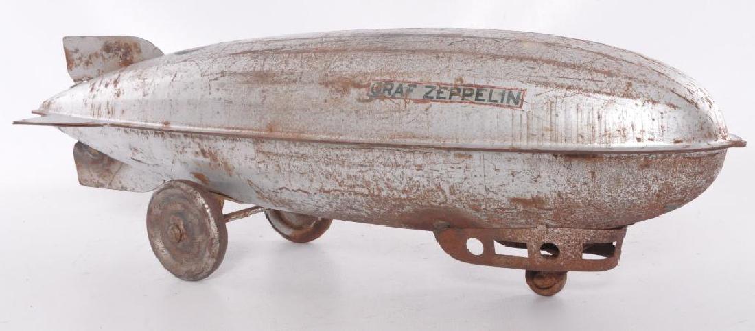 Antique Steelcraft Pressed Steel Graf Zeppelin Pull Toy