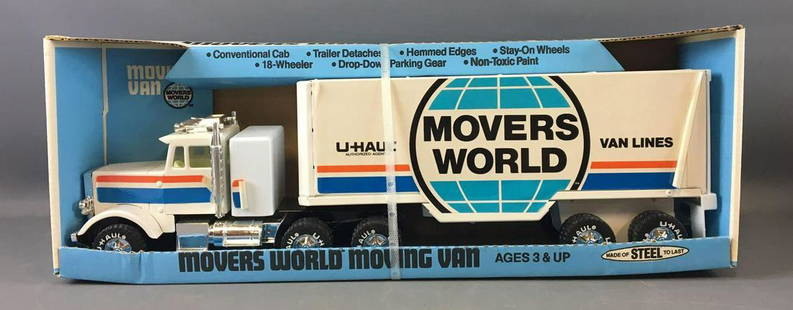 Nylint Pressed Steel U Haul Movers World Moving Van In Original Box
