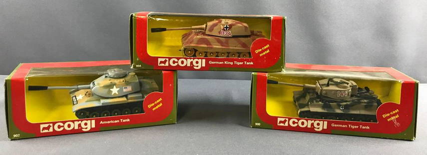 Group Of 3 Corgi Die Cast Tanks