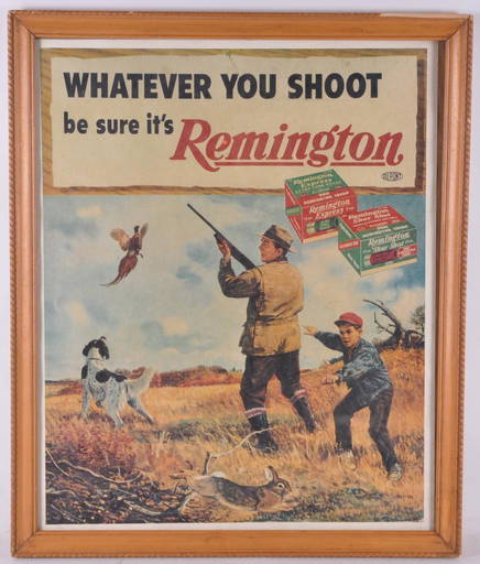 Vintage Remington Framed Advertising Poster