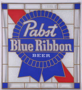 Vintage Pabst Blue Ribbon Glass Advertising Bottle