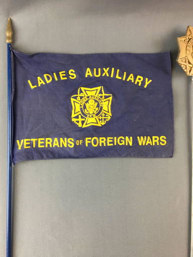 Vfw Ladies Auxiliary Flag And Metal Marker