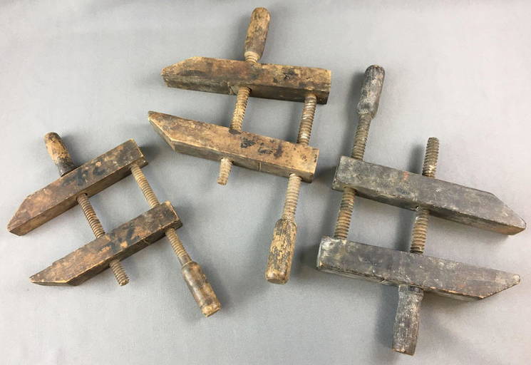 Group Of 3 Antique Wooden Clamps