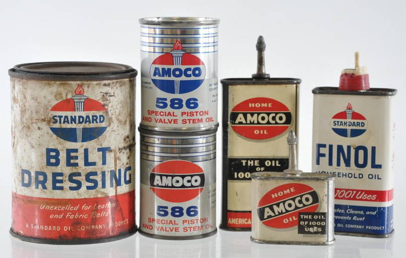 Group Of 6 Vintage Standard And Amoco Advertising Oil