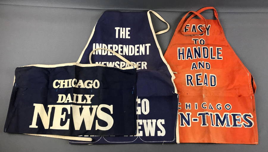 Group Of Newspaper Aprons "chicago Daily News"